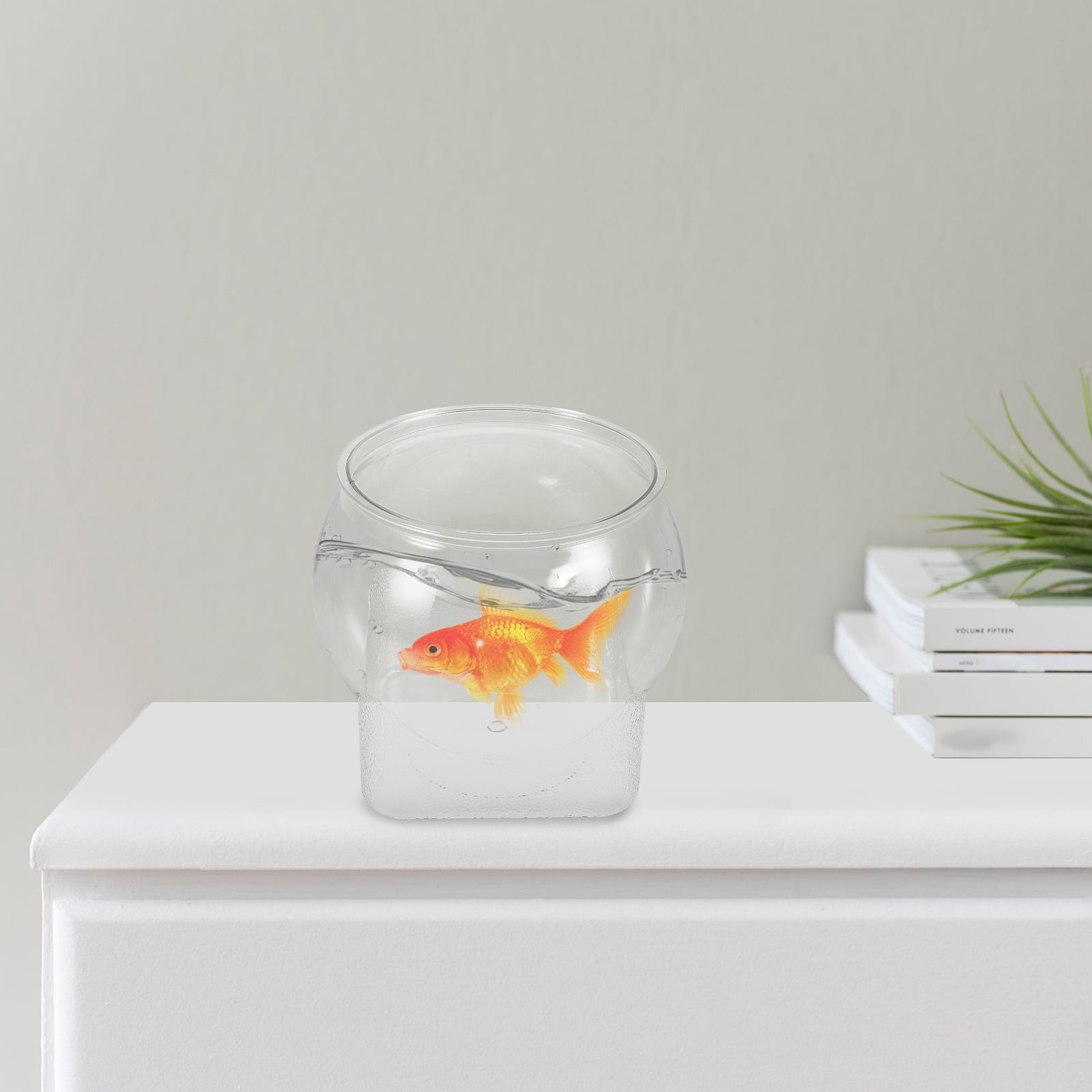 OUNONA Compact Fish Bowl Clear Pet Small Betta Fish Tank Desktop Fish ...