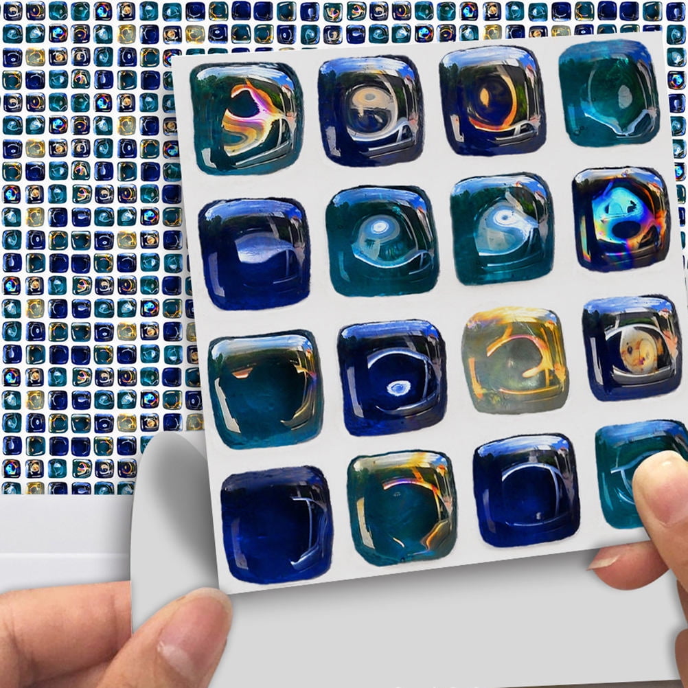 OUNONA Cool Mosaic Tile Sticker for Home Decoration Self Adhesive Waterproof PVC Material ...