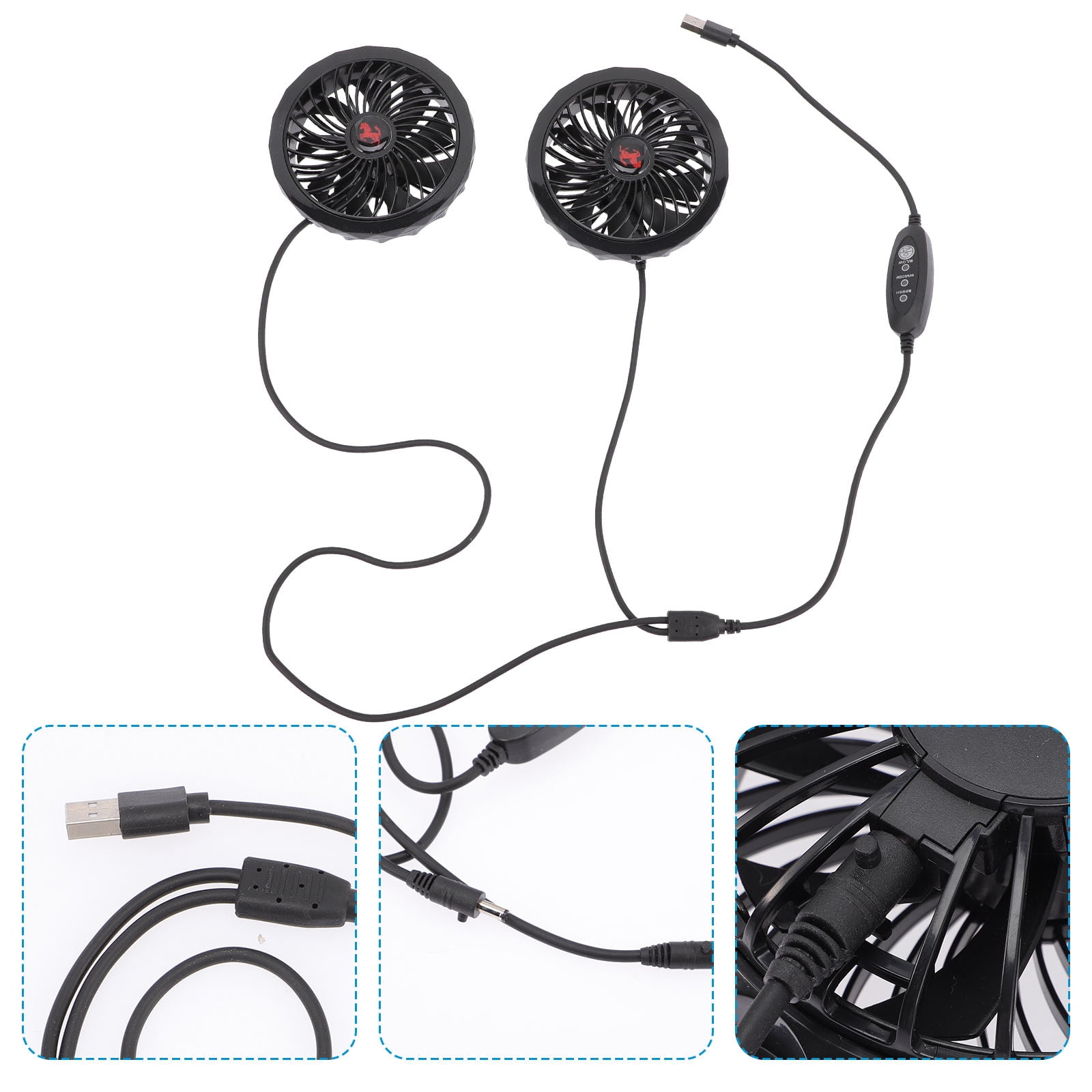 OUNONA Cooling Vests Fan 1 Set Black Square Usb Powered Low Noise Low ...
