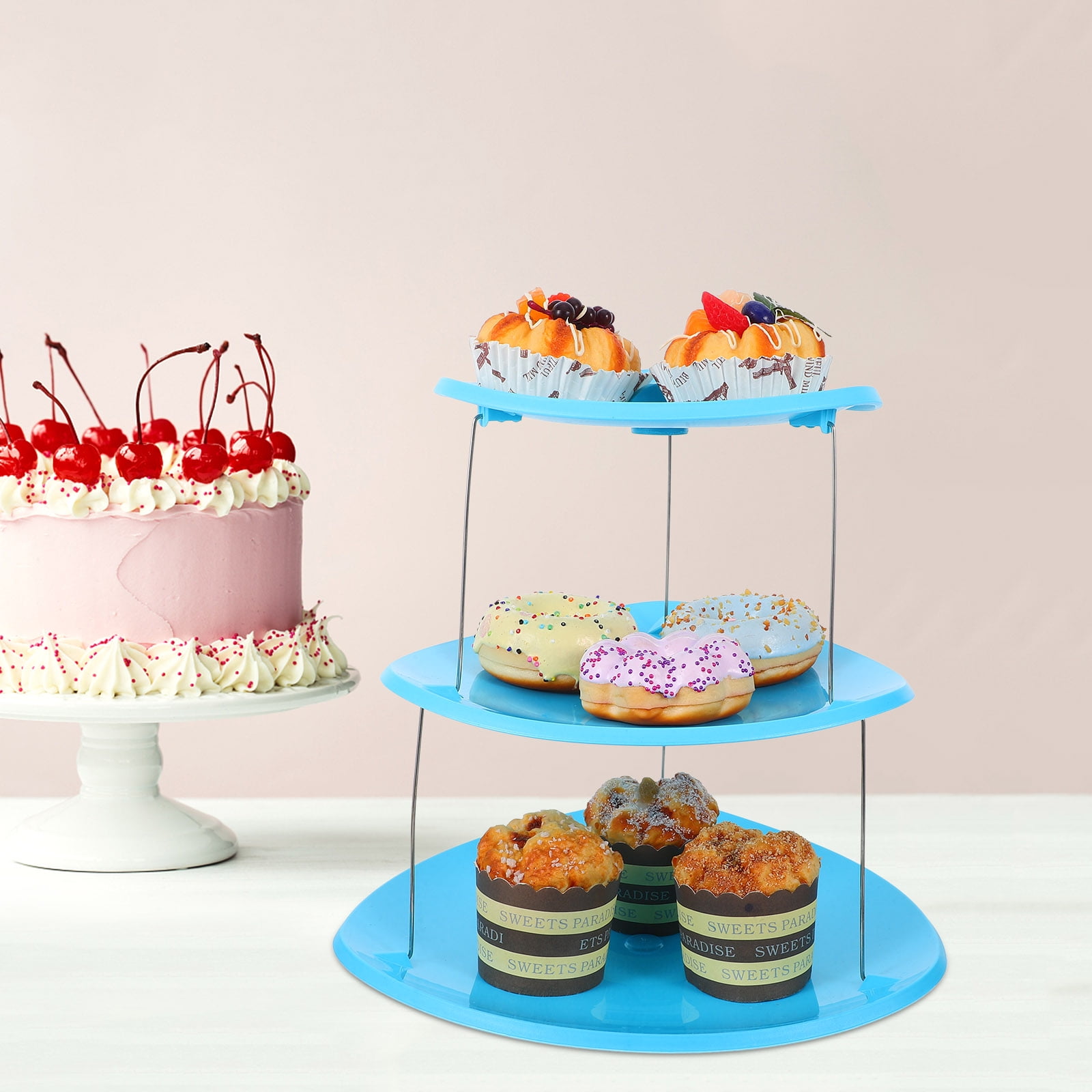 OUNONA Countertop Cake Display Stand For Wedding Thanksgiving Foldable ...