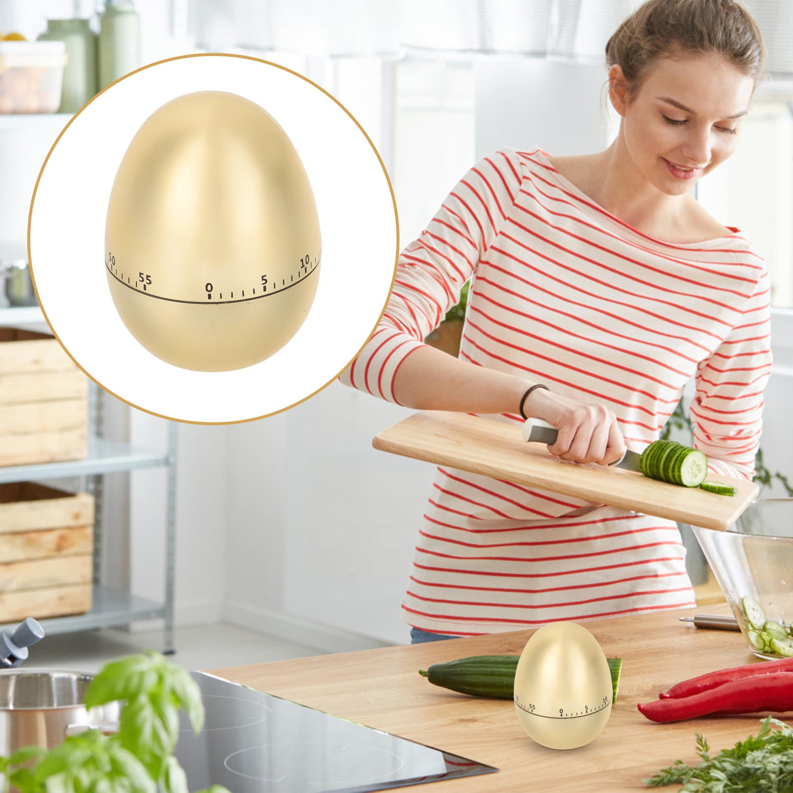 OUNONA Creative Egg Shape Timer Interesting Time Reminding Tool Kitchen ...