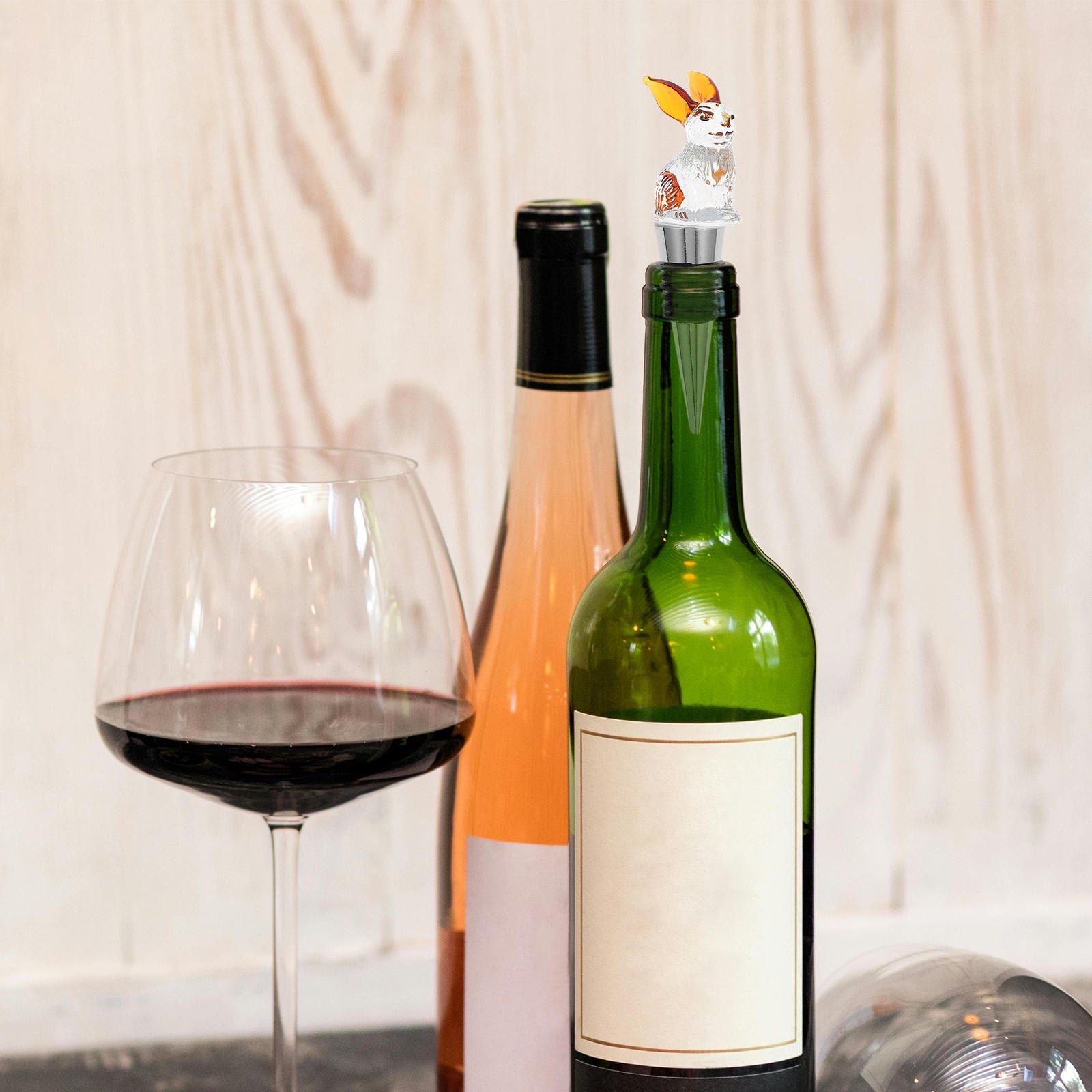 OUNONA Crystal Rabbit Wine Stopper Reusable Wine Seal Stopper for Glass ...