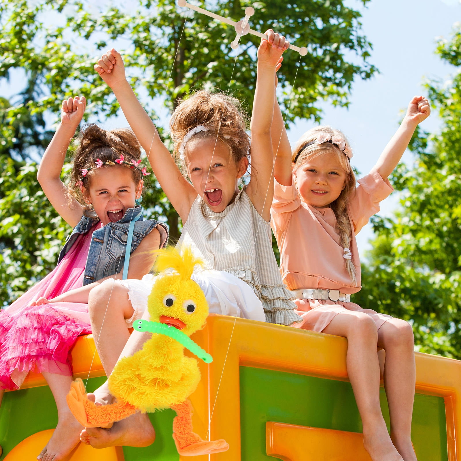 OUNONA Cute And Interactive Duck String Puppet For Children Plush ...