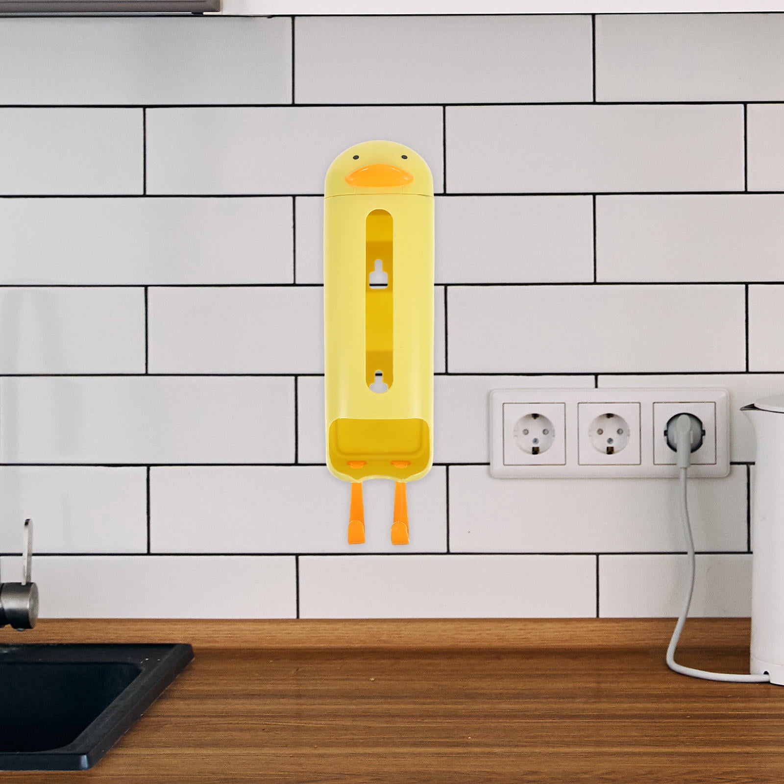 OUNONA Cute Duck Kitchen Garbage Bag Holder Multifunctional Storage Box ...