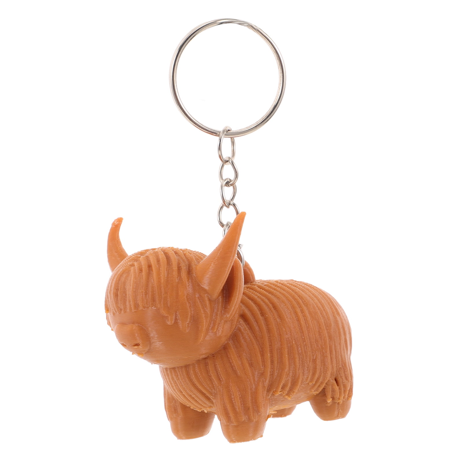 OUNONA Cute Highland Cow Keychain Perfect for Decor with Light Brown ...