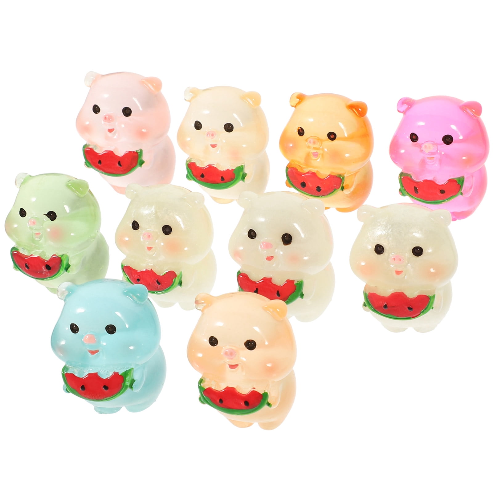 OUNONA Cute Miniature Pig Figurines for Decoration Resin Material ...