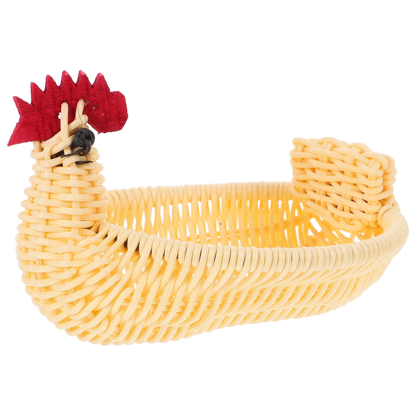 OUNONA Cute Rattan Chicken Shaped Basket for Kitchen and Restaurant ...