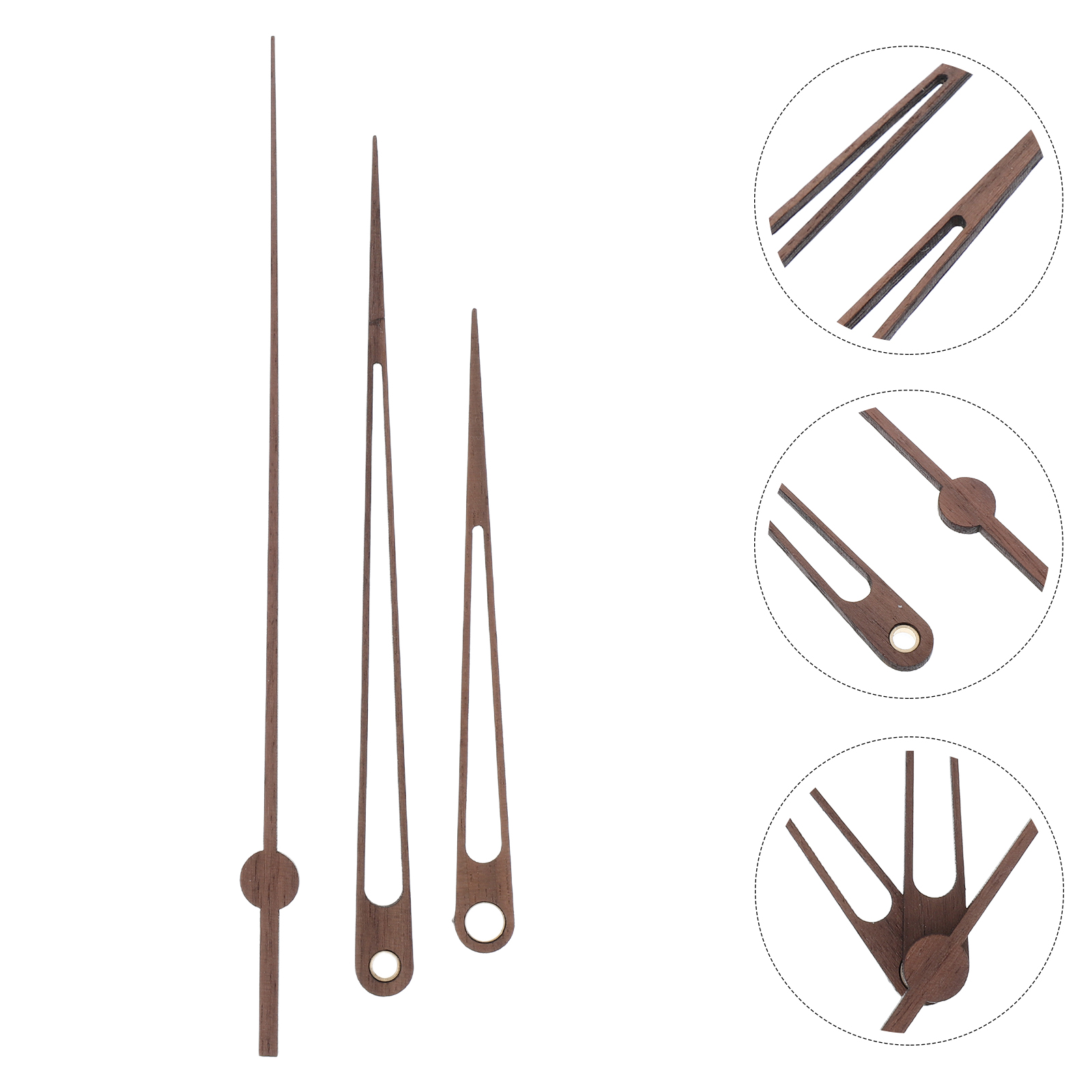 OUNONA 5 Sets Wooden Clock Hands With Copper Sleeves For Clock Making