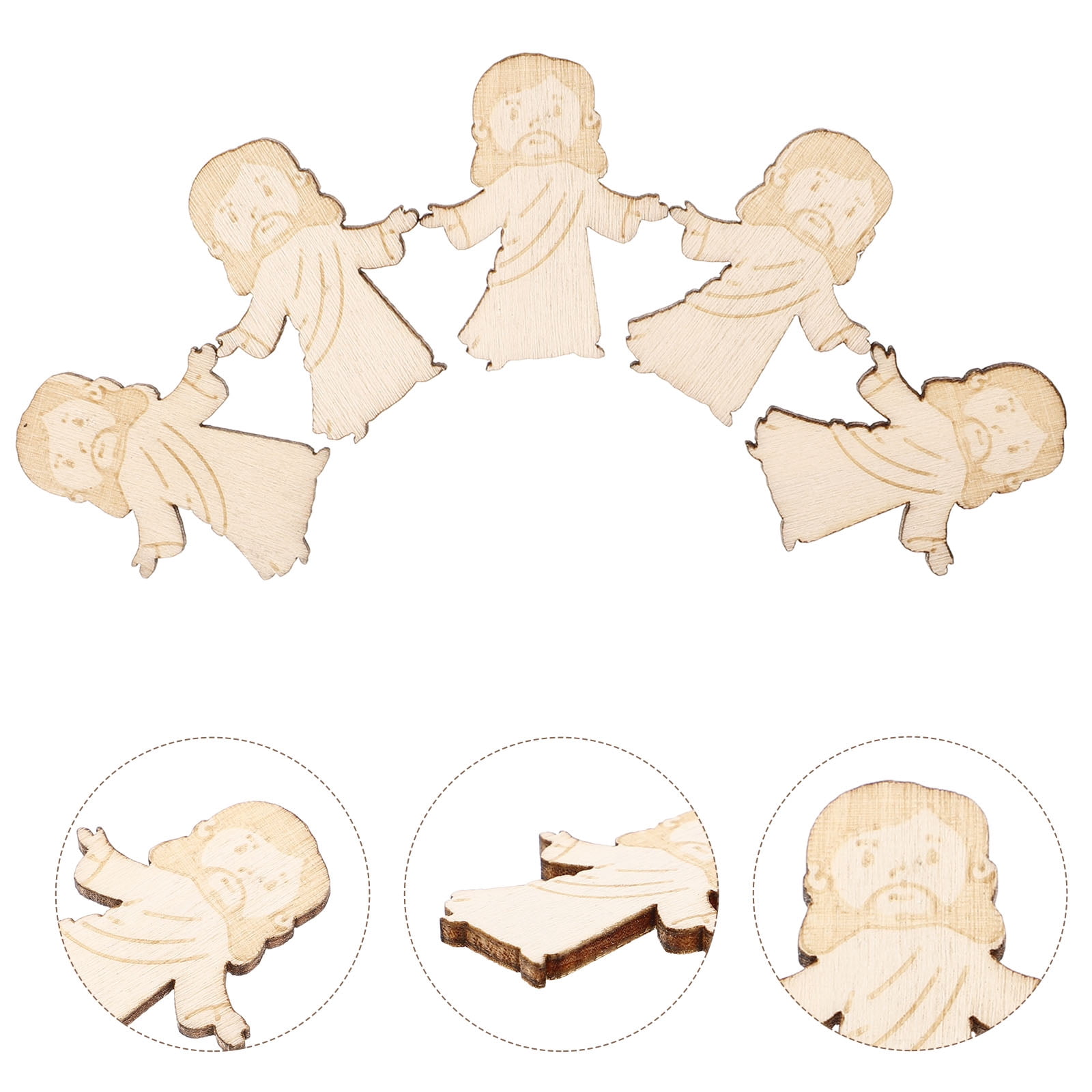 OUNONA DIY Mini Wooden Jesus Figurine for Nativity Scene Decorations ...