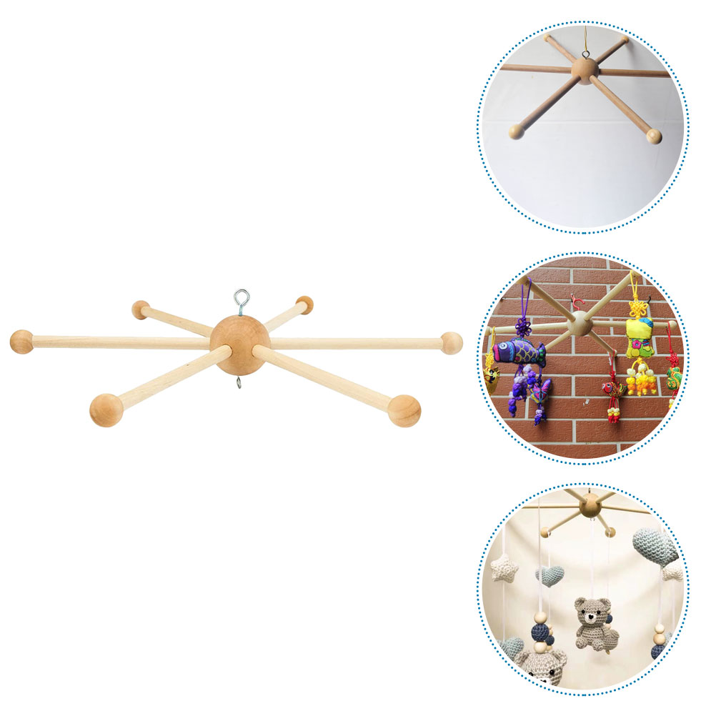 OUNONA DIY Pendant Wooden Frame 6-branch Unfinished Wind Chime Frame ...