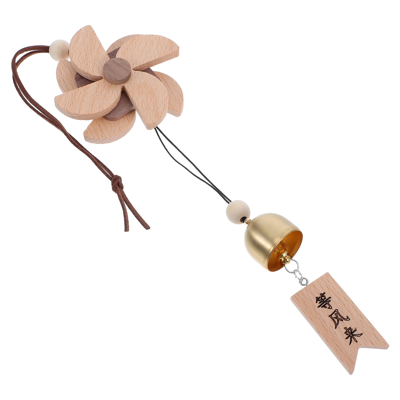 OUNONA DIY Wooden Wind Chime Kit for Kids Copper Feng Shui Windmill ...