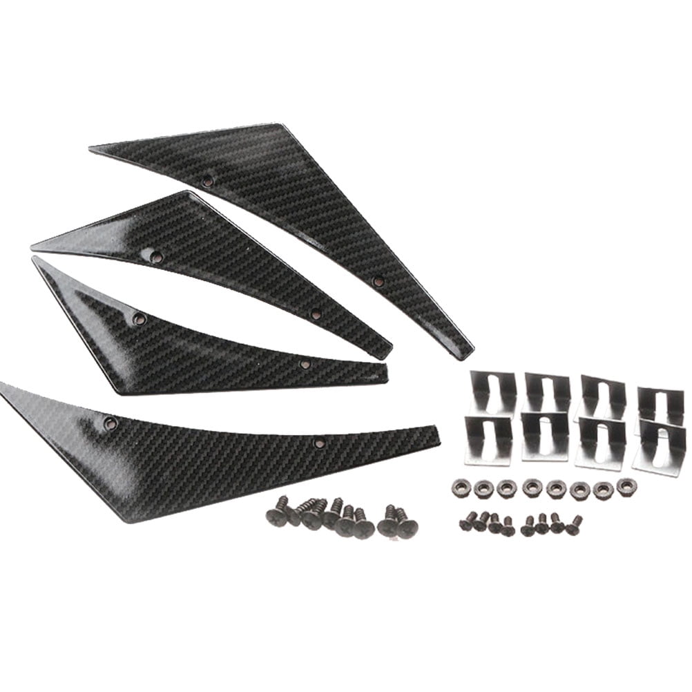 Black Car Front Bumper Lip Splitter Fins for Aggressive Racing Look 1 ...