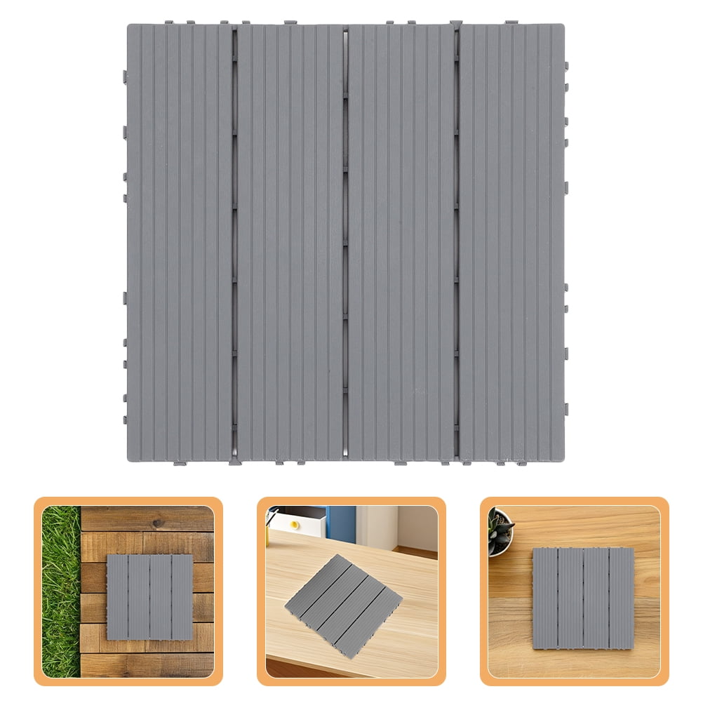FOLOYORI Balcony Deck Tiles Grey 1Set 11.4X11.4X0.8In PP Interlocking ...