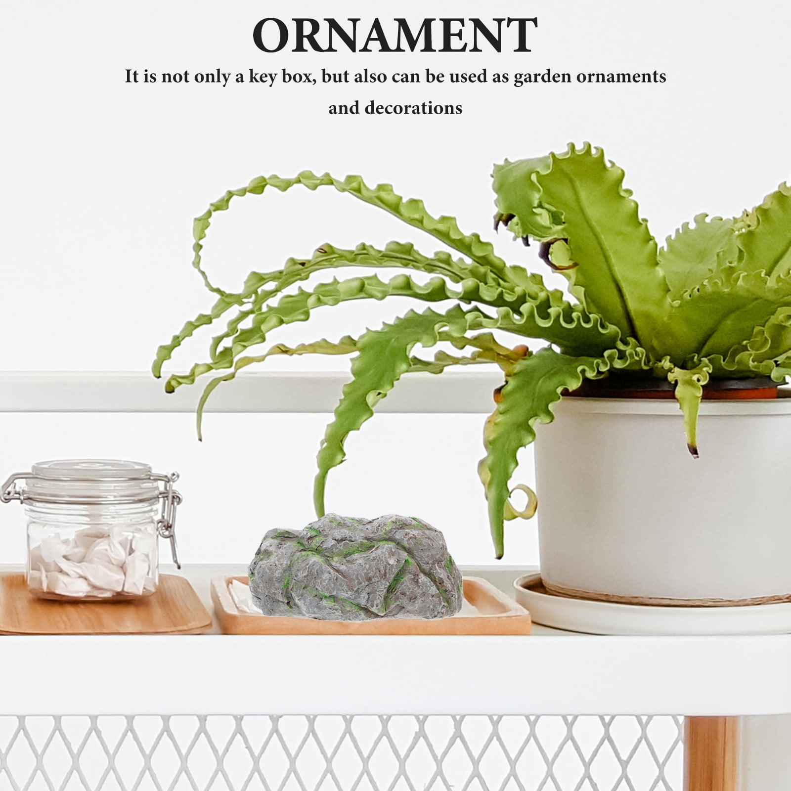 OUNONA Decoration Craft Key Holder Boxes to Hide Keys Travel Dark Grey ...