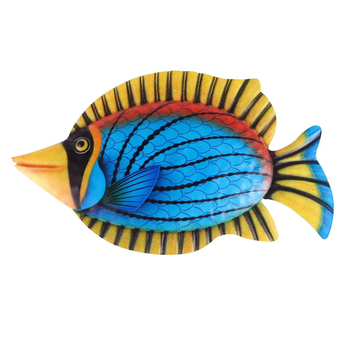 OUNONA Decorations Luau Garden Wrought Iron Fish Wall Hanging Tropical ...