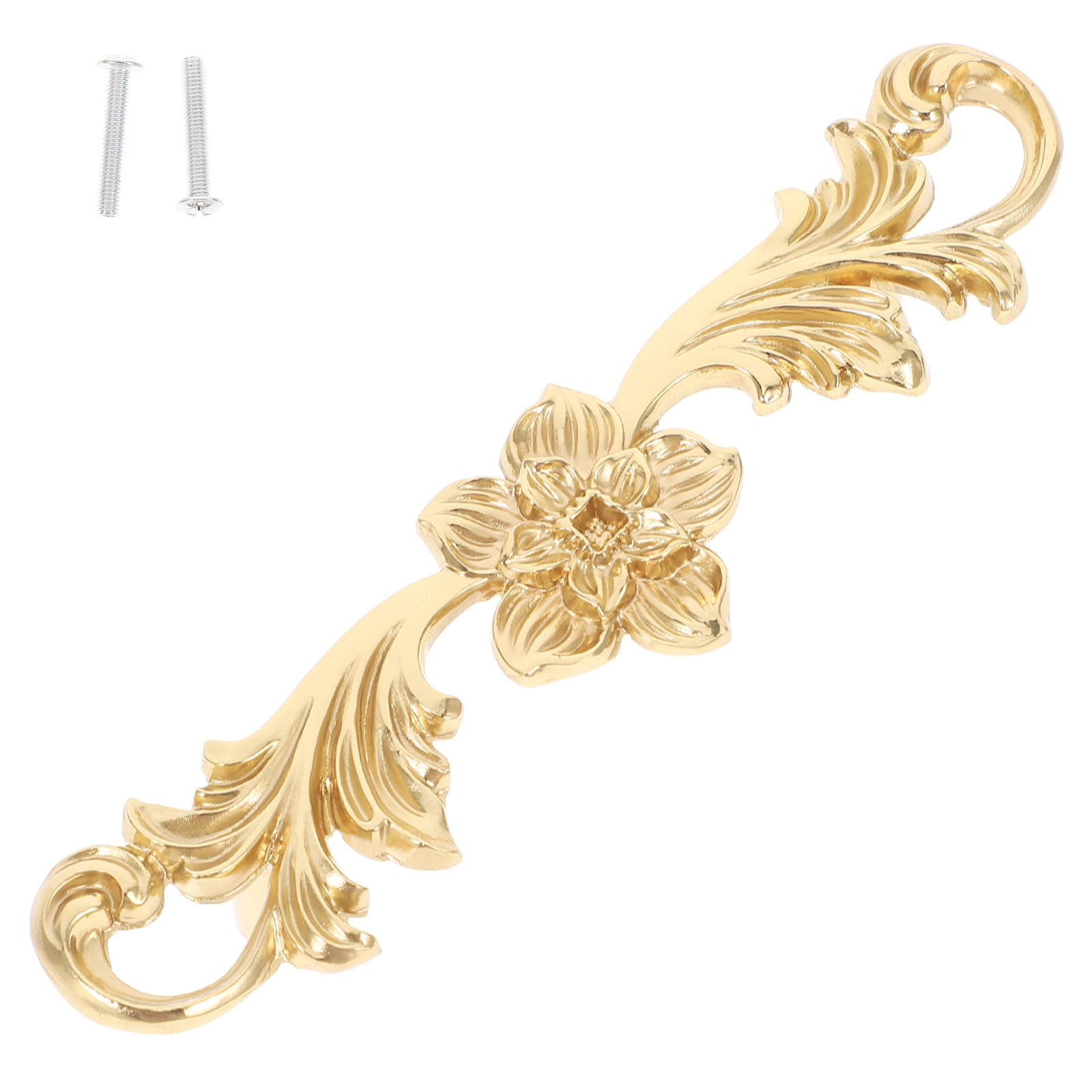 OUNONA Decorative Drawer Knobs Cabinet Hardware Brass Golden Simple ...