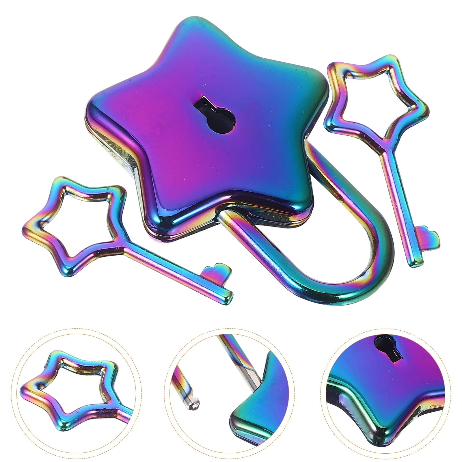 OUNONA Decorative Lock Diary Lock Star Shaped Lock DIY Padlock Metal ...