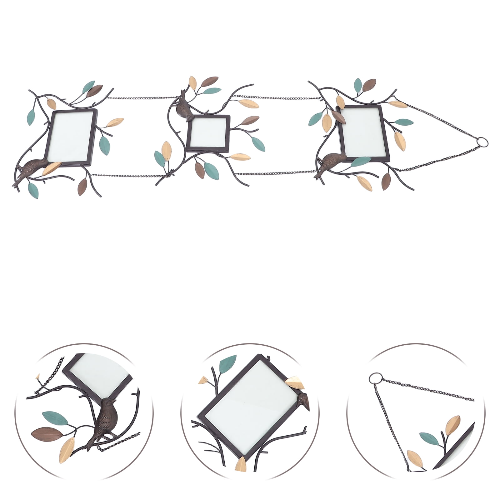 OUNONA Decorative Metal Bird on Branch Collage Photo Frames for Garden ...
