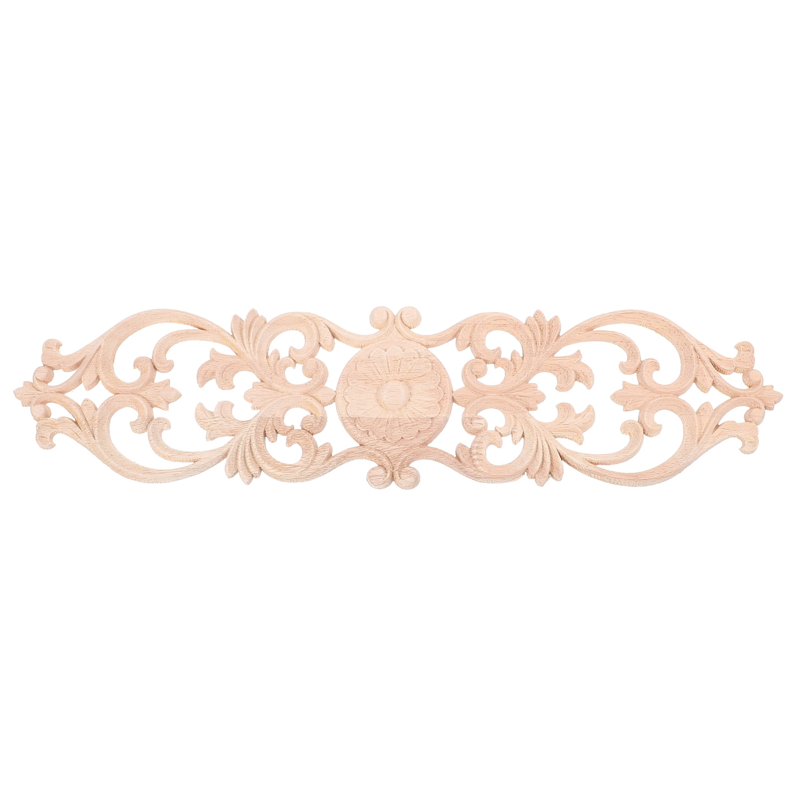 OUNONA Decorative Wood Carved Appliques Unpainted Wood Onlays Wood Trim ...