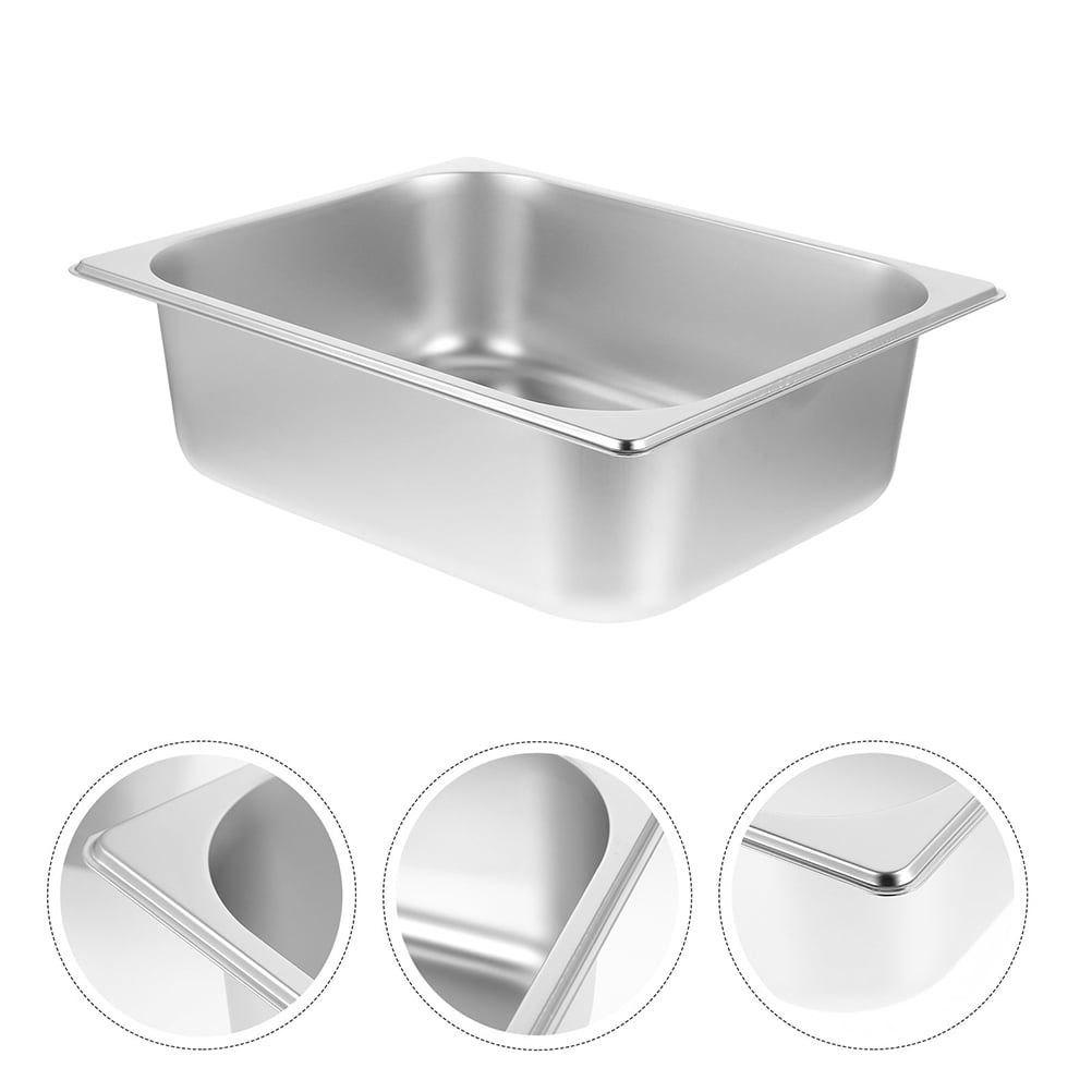 OUNONA Deep Food Serving Pan Stainless Steel Catering Food Pan Large ...