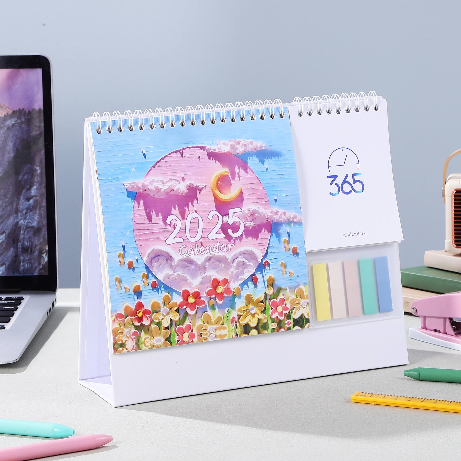 OUNONA Desk Calendar 2025 Desktop Calendar Standing Monthly Planner ...