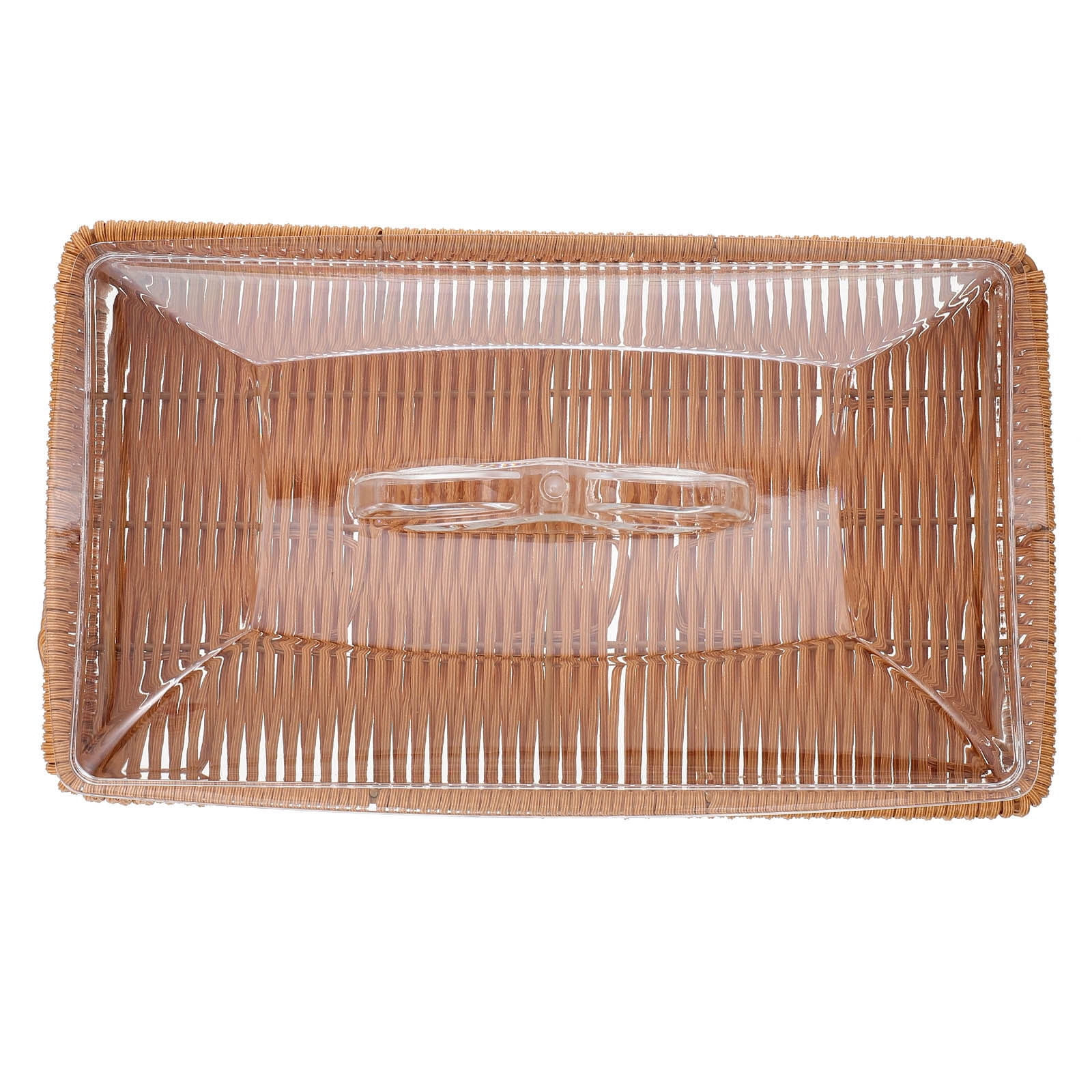 OUNONA Desktop Basket Pastoral Style with Acrylic Cover Saver Bin Boxes ...