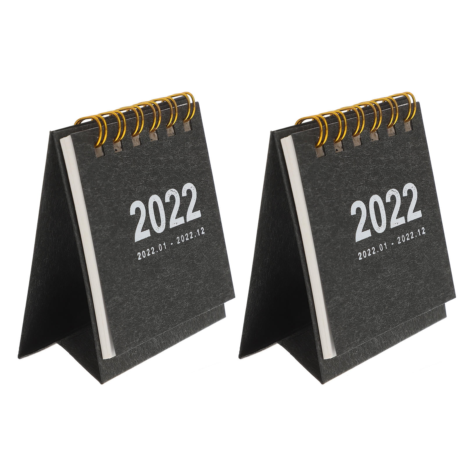 OUNONA Desktop Mini Calendar for Decoration Made of Paper Black Color ...