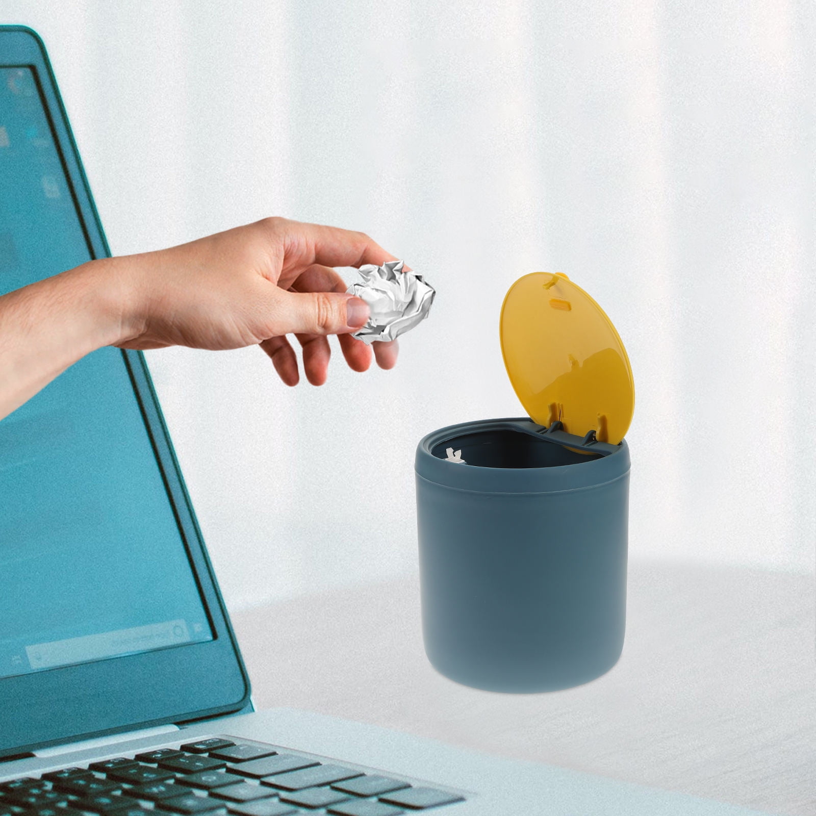 OUNONA Desktop Mini Garbage Bin Desktop Plastic Waste Bin Mini Trash ...