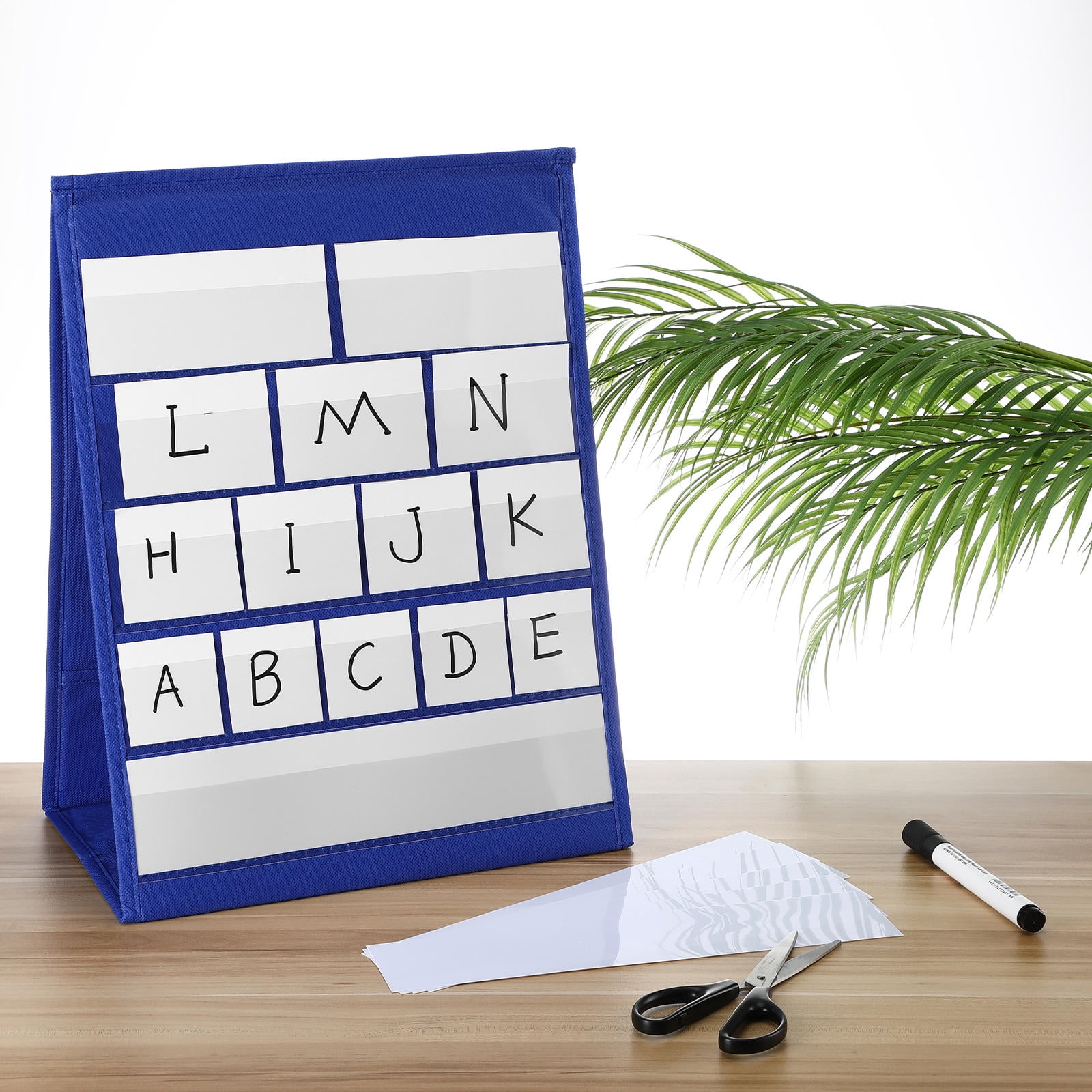 OUNONA Desktop Pocket Chart Self-Standing Tabletop Pocket Chart with ...