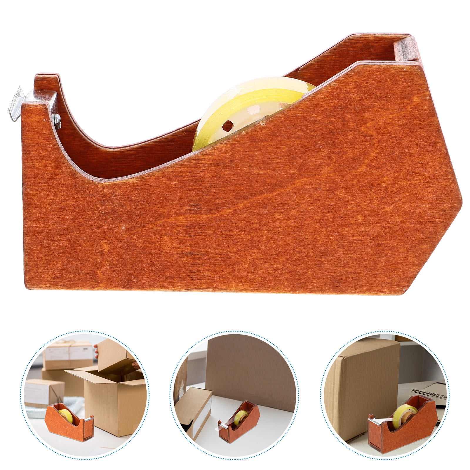 TABLETREANDS Wooden Tape Dispenser for Adults Office Use 1Pcs 4.2x2.3x1 ...