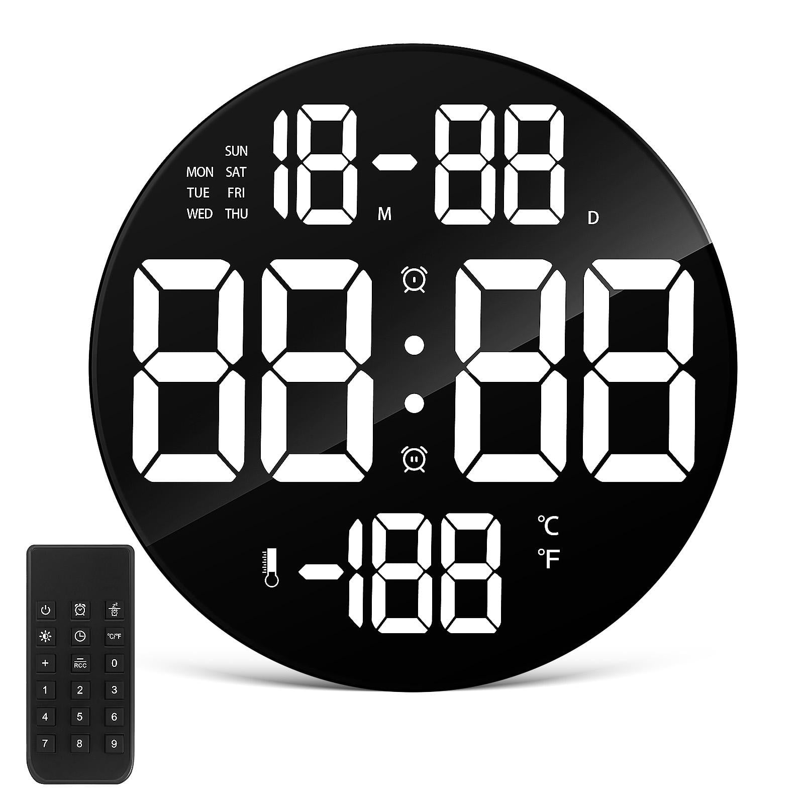 OUNONA Digital Alarm Clock with Large Screen Temperature Display Remote ...