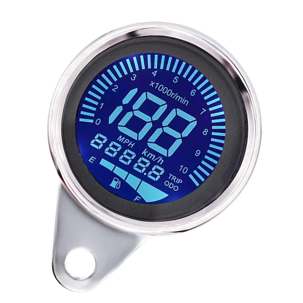 OUNONA Silver Motorcycle Odometer Metal LCD Speedometer for Motorbike ...