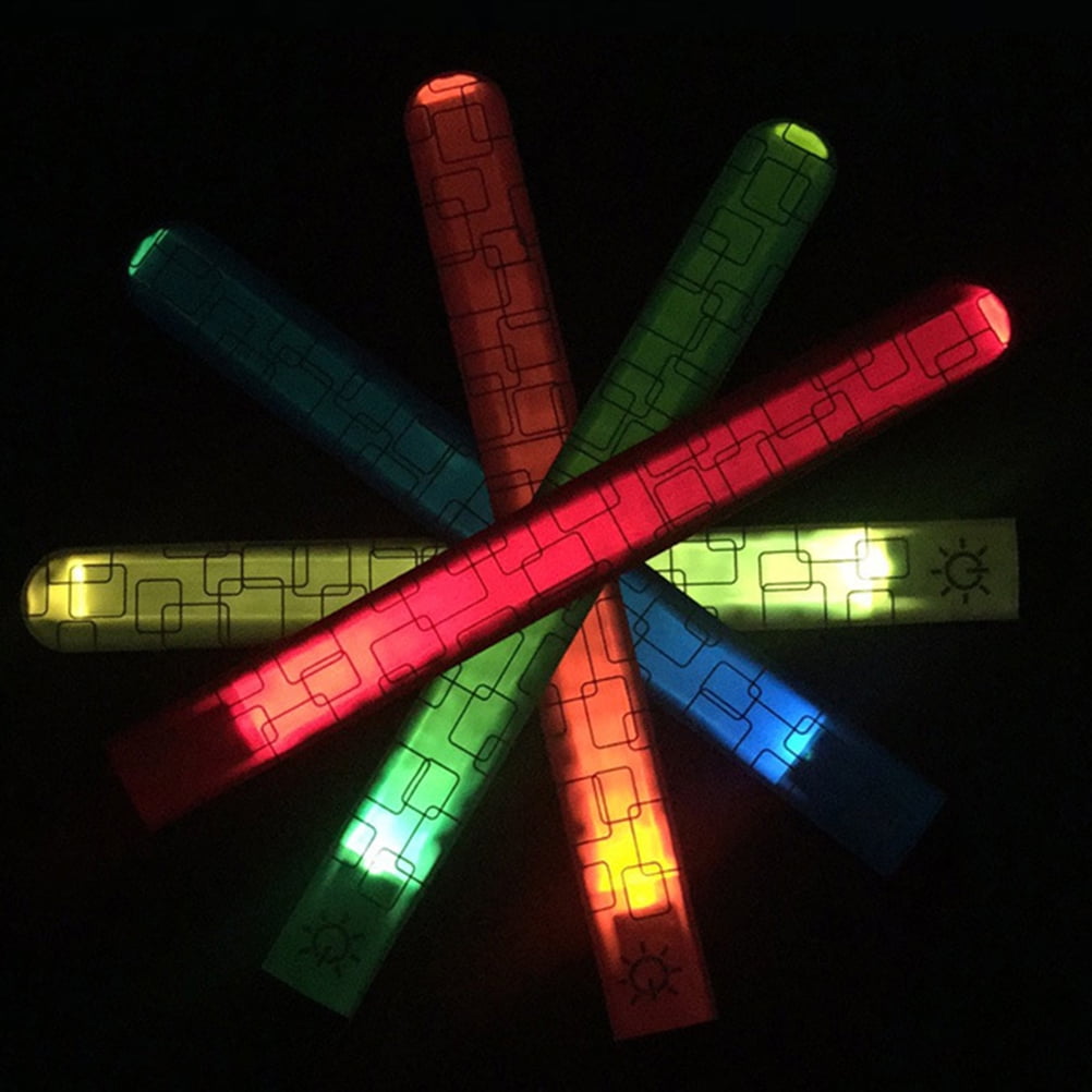 OUNONA Reflective LED Safety Slap Bracelets for Walking, Hiking ...