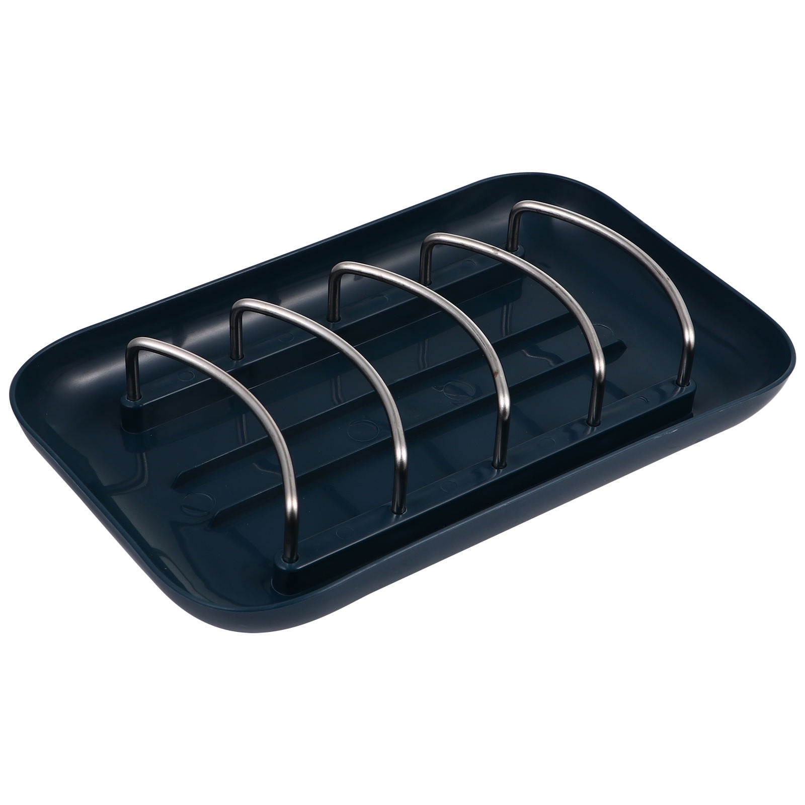 OUNONA Dish Drying Rack for Kitchen Use with Hollowed Out Bottom to Drain Water Quickly Green PP ...