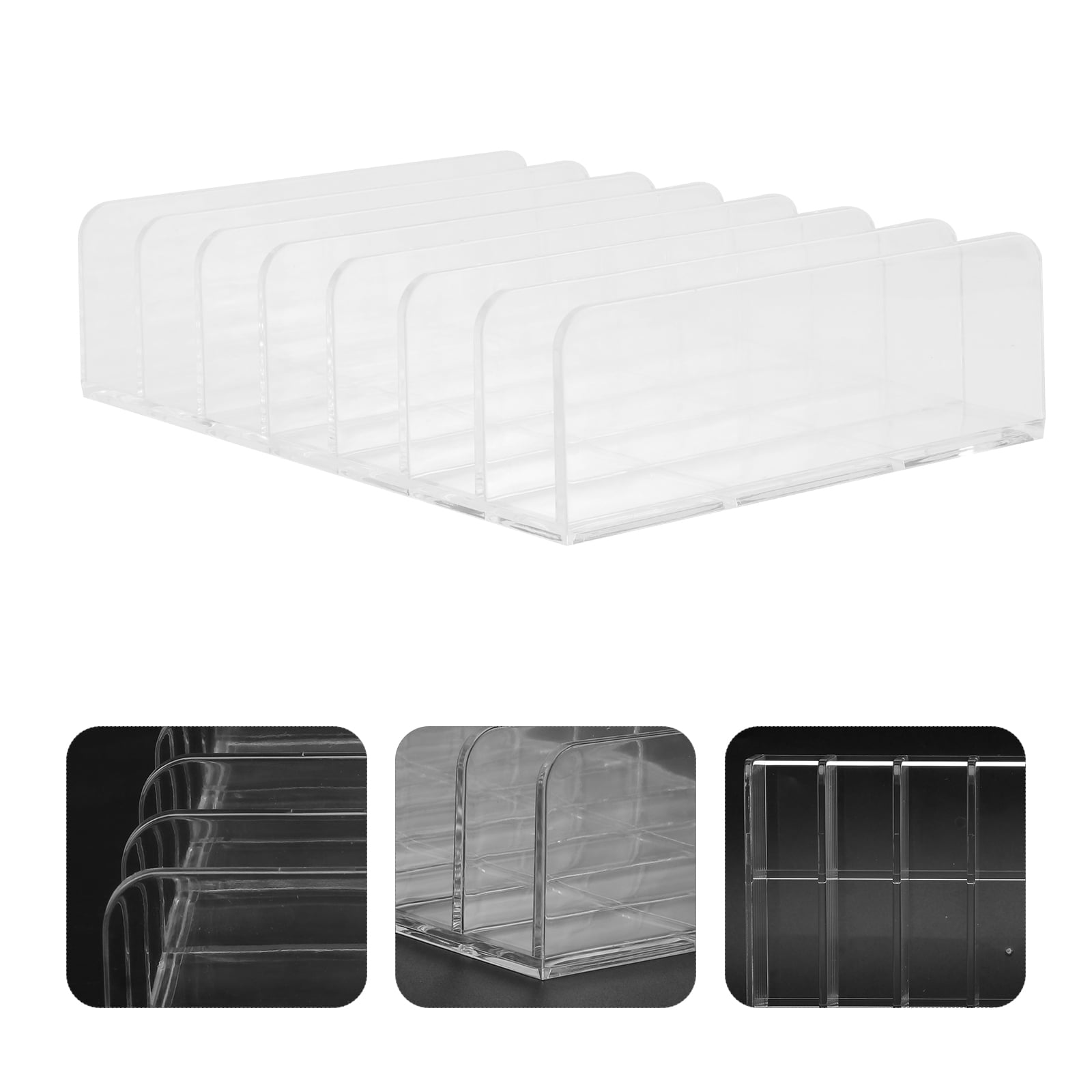 OUNONA Display Rack Divided Makeup Organizer Eyeshadow Palettes Holder ...