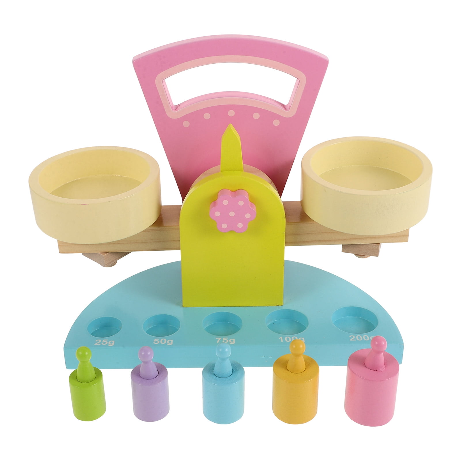 OUNONA Wooden DIY Balance Scale Toy for Kids Playing Multicolor ...
