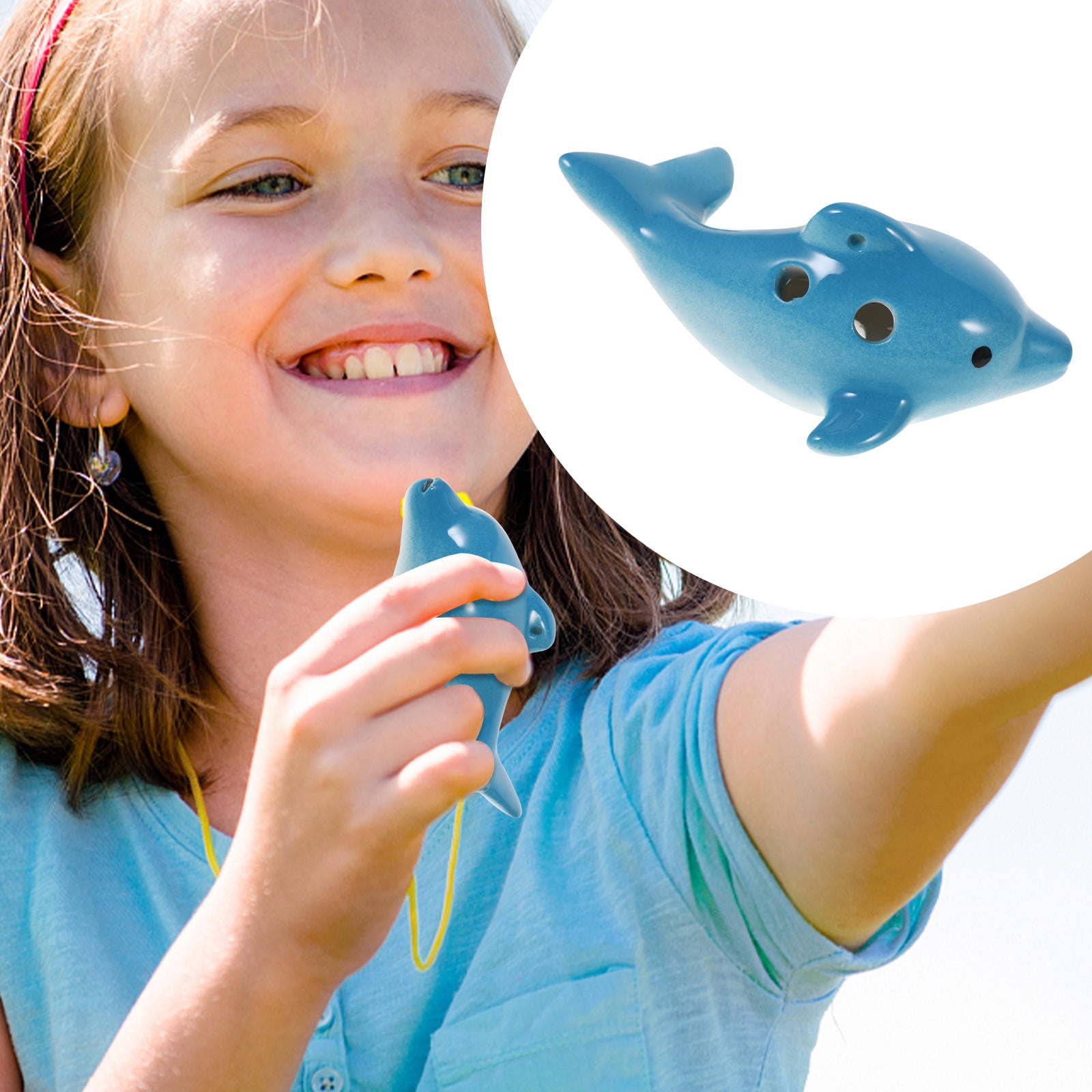 OUNONA Dolphin Ocarina Toy Ceramic Music Instrument Beginners 6-hole ...