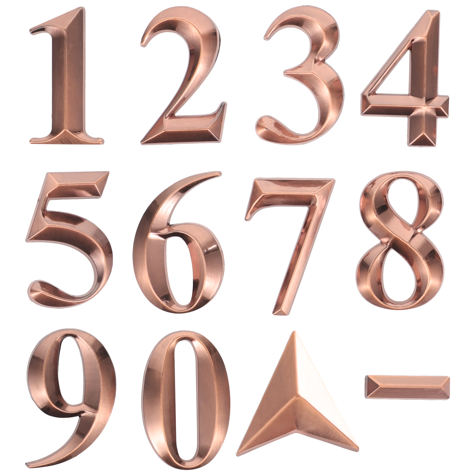 OUNONA Golden Electroplated Plastic Door Numbers for Decoration Clear ...
