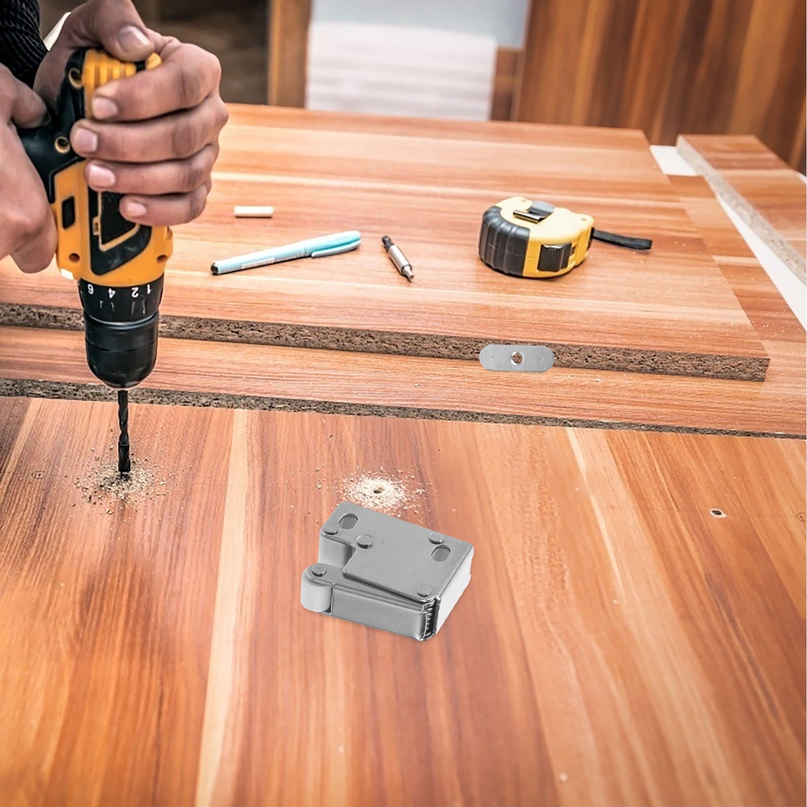 OUNONA Door Push Catch Metal Wheel Elephant Nose Lock Cabinet Latches ...