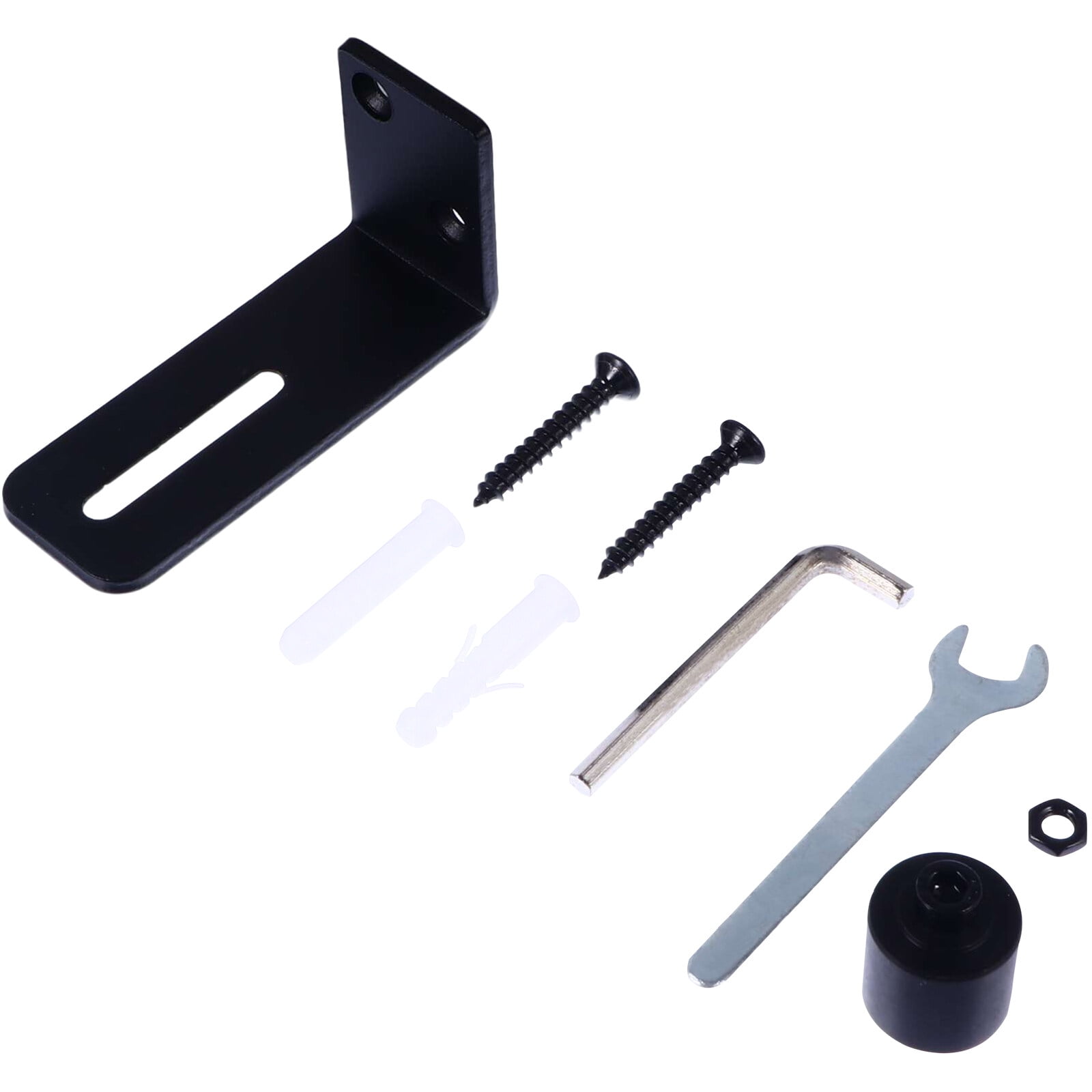 Barn Door Adjustable Steel Floor Guide with Black Finish for Wall Mount ...