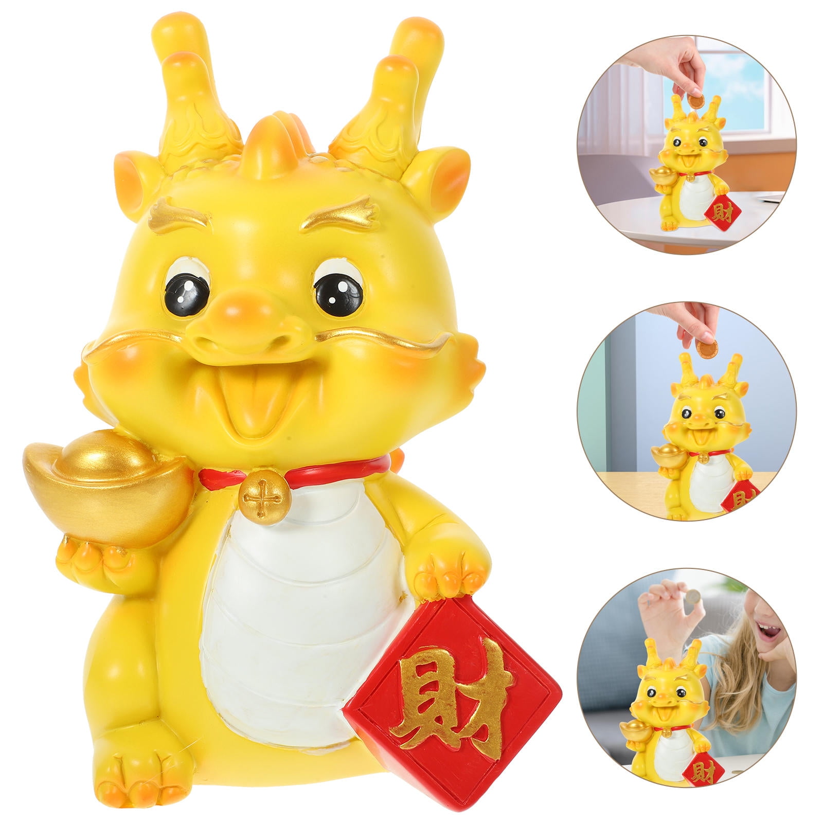 OUNONA Dragon Piggy Bank Cartoon Dragon Figurine Coin Bank Dragon Coin ...