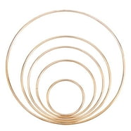 OUNONA Wooden Hoop Ring Craft Wreath Dream Catcher Rings Hoops Wood ...