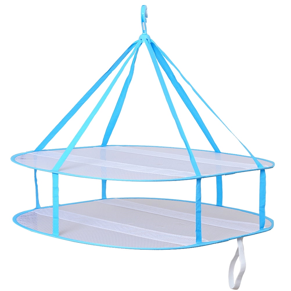 CATIEBYE Laundry Drying Rack Mesh Construction Blue 1Set - Walmart.com