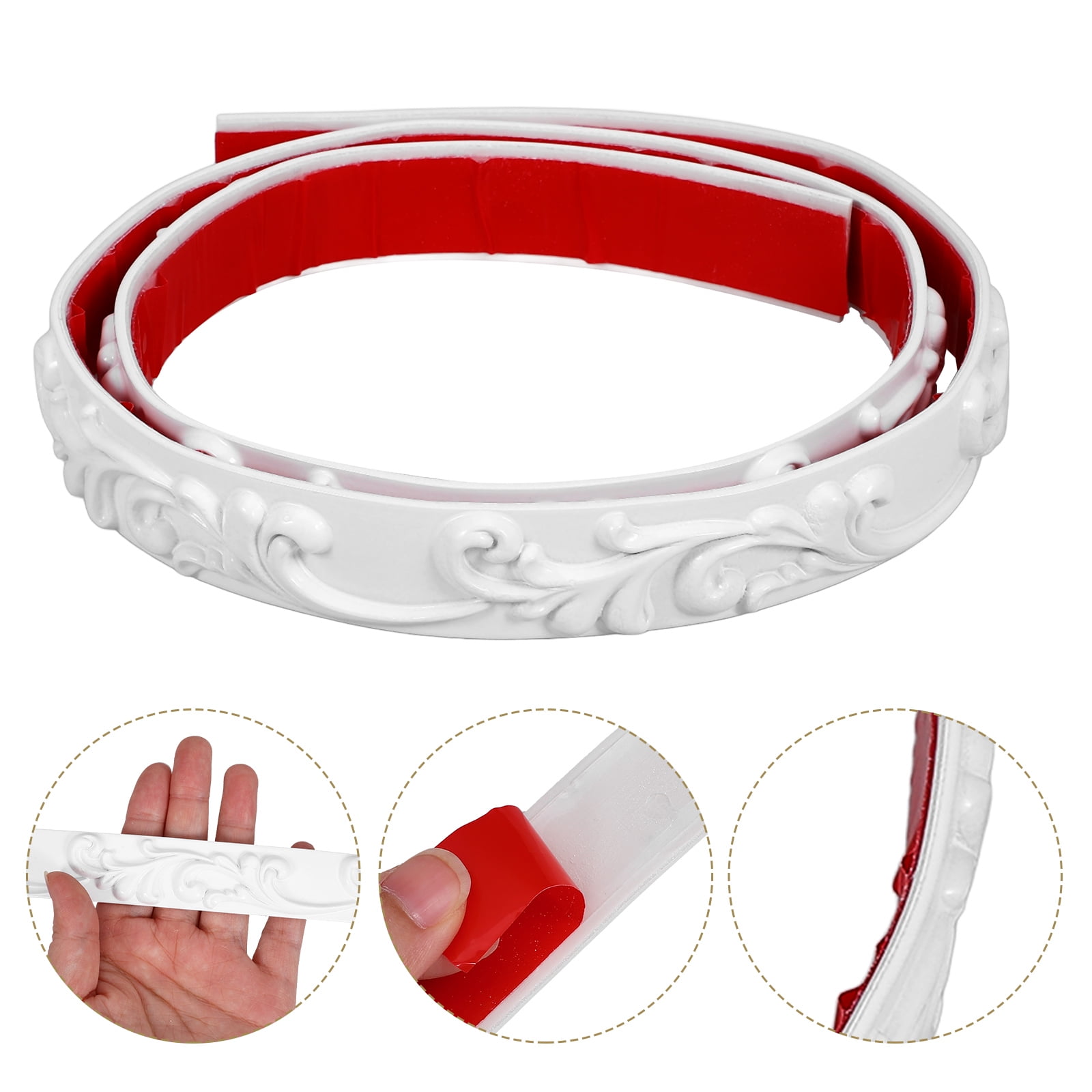 OUNONA Drywall Flexible Trim Caulk Strip Home Decor Mirror Travel White ...