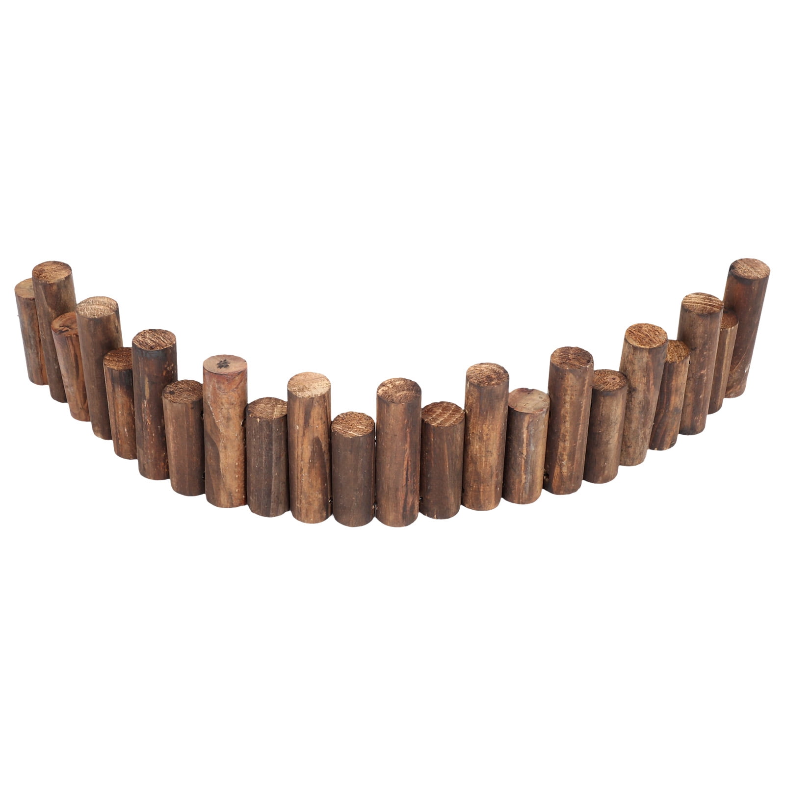 OUNONA Brown Wood Garden Fence Outdoor Yard Edging Border for Flower ...