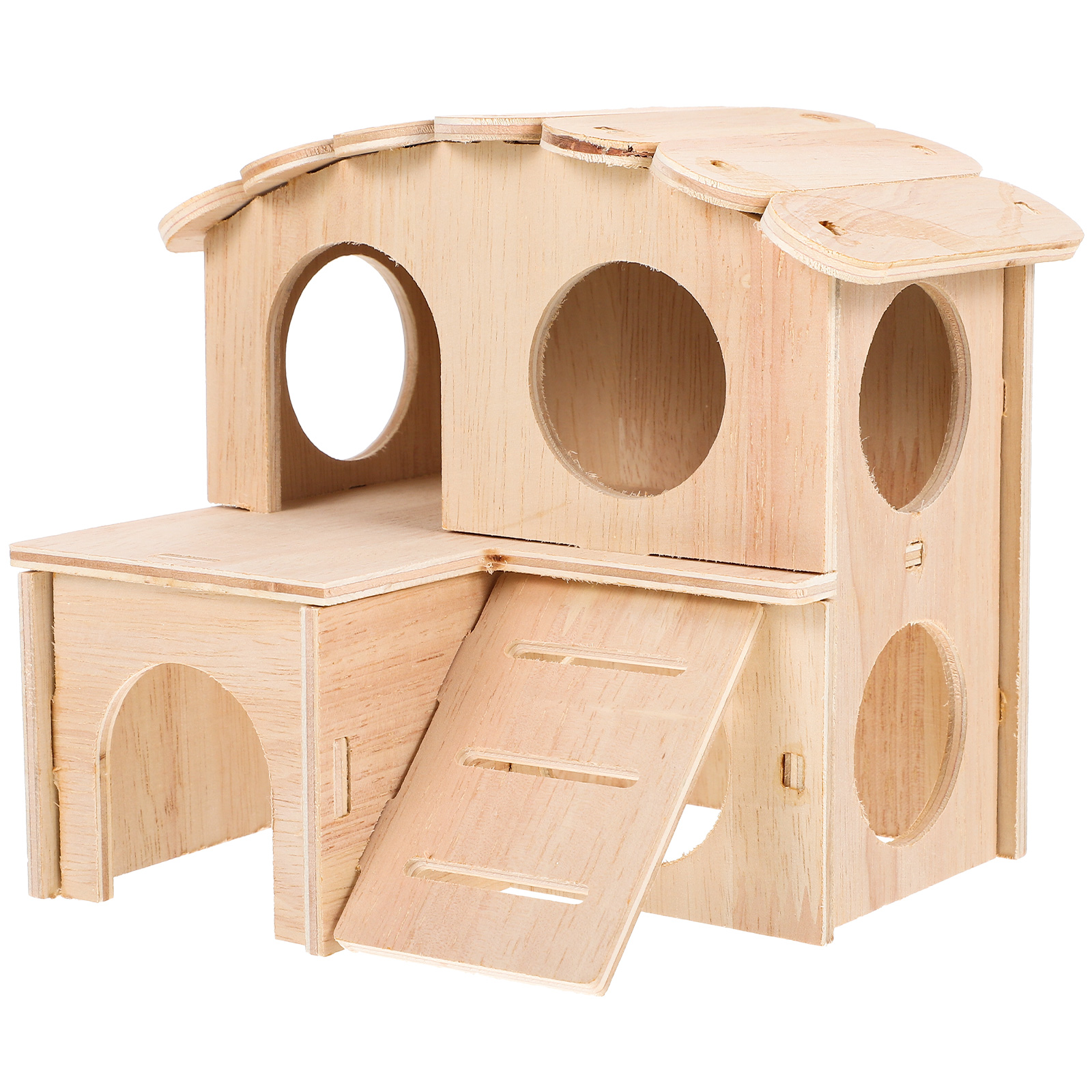 OUNONA Durable Khaki Synthetic Hamster House in Villa Shape for Small ...