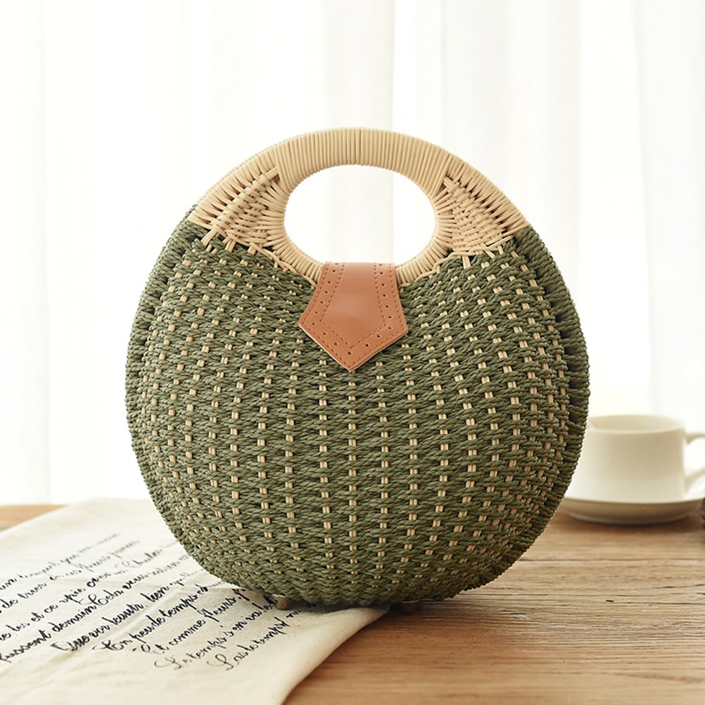 OUNONA Durable Rattan Handbag for Color with Beautiful Shell Design and ...