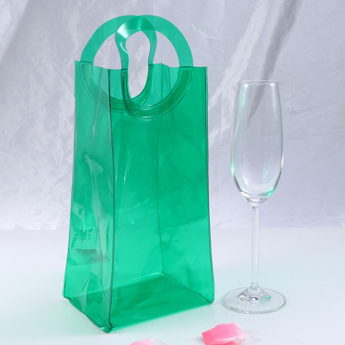 OUNONA Eco-friendly PVC Ring Portable Wine Bottle Freezer Bag Chilling ...