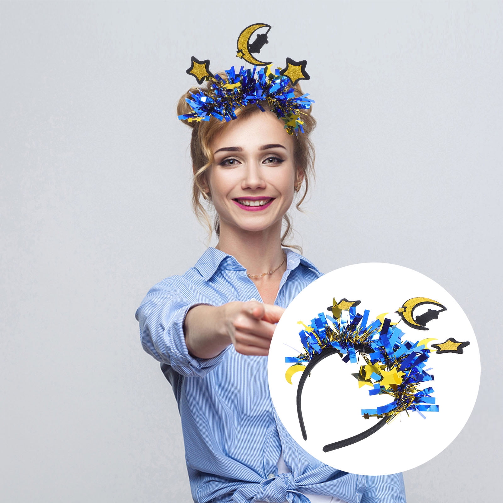 OUNONA Eid Mubarak Headband Star Moon Hair Hoop Decorations Ramadan ...