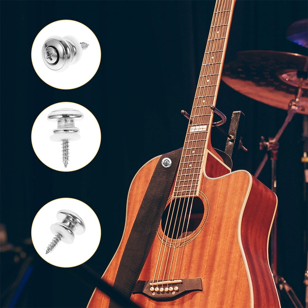 OUNONA Electric Guitar Low Profile Strap Lock Button Metal Buckle ...